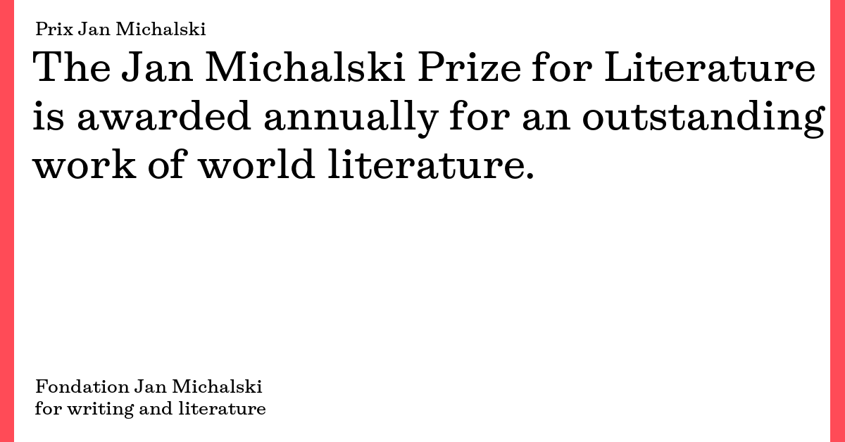 Literature Prize – Fondation Jan Michalski
