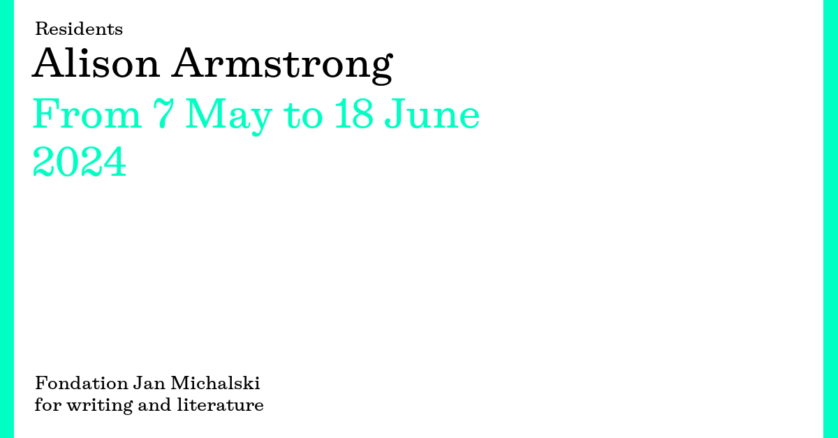 Alison Armstrong – Fondation Jan Michalski