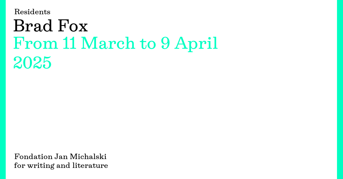 Brad Fox – Fondation Jan Michalski