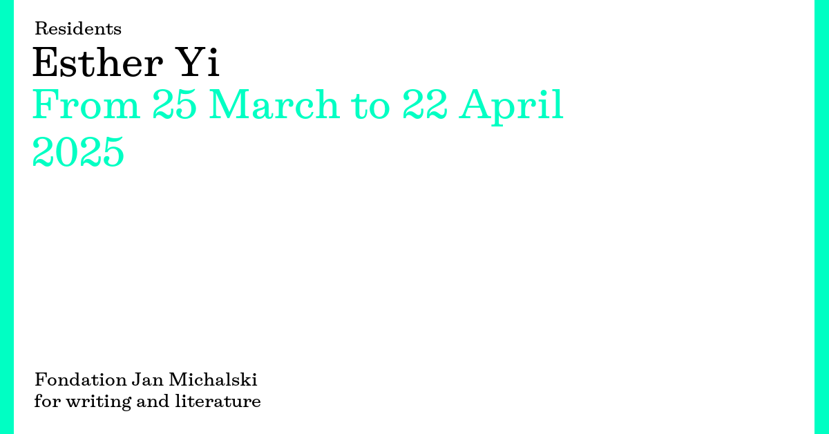 Esther Yi – Fondation Jan Michalski