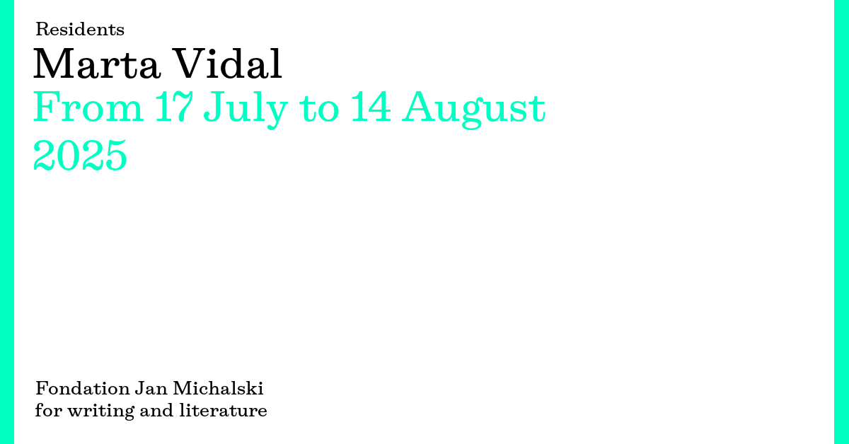 Marta Vidal – Fondation Jan Michalski